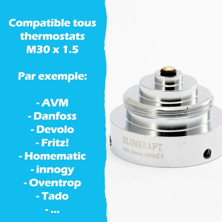 Heizkörperadapter für Danfoss RA/V (RAV) Ventile 34mm auf M30 x1,5 ...
